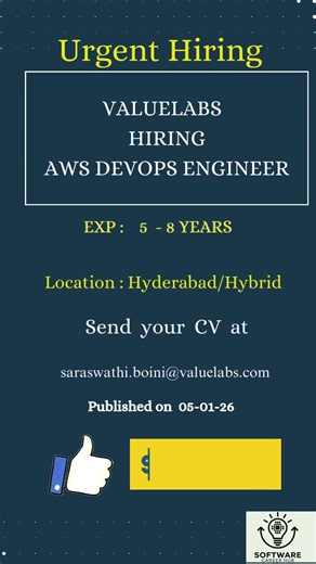 ValueLabs Hiring AWS Devops Engineer #technology, #tech, #software, #programming,