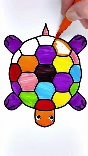 Turtle and Egg Coloring Page 🐢🥚🎨 | Learn Colors #shorts #animals