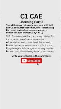 C1 Certificate Advanced English (CAE) Listening Test - Part 3 #learningenglish