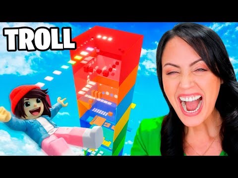 Haciendo el RIDICULO en mi Primera TORRE TROLL de ROBLOX 😂 Sandra Cires Play