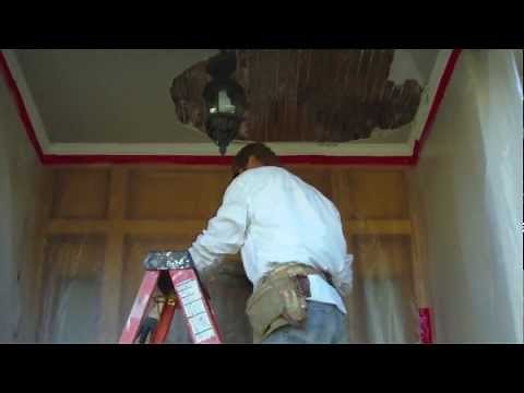 How do I remove and repair my falling ceiling