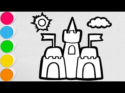 CASTLE DRAWING | SIMPLE CASTLE DRAWING STEP BY STEP | Draw Easy Castle