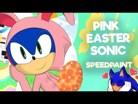 Pink Easter Sonic Speedpaint