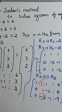 M1 JNTUH M1 R22 Gauss Jordan's Method solving system 011