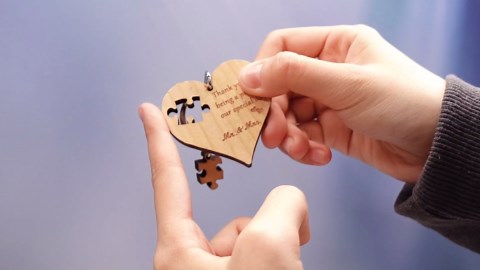 Wedding Favors for Guests Wood Heart Puzzle Keychains Thank You Cards Gift Bag Bridal Shower Souvenir Gifts(100 Sets)