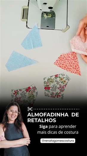 Almofadinha Colorida de Retalhos #costurafácil #fblifestyle #handmade #sewingtips | Renata Gomes Costura