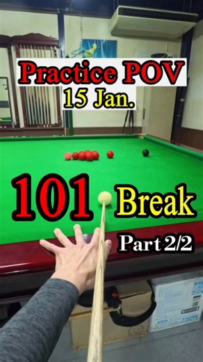 Sasa Snooker on Instagram: "Practice POV (15 Jan) – 101 Break! [Part 2/2] Check my snooker gear & full POV videos in bio 🎱 #snooker #snookerpov #billiards #สนุกเกอร์ #sasasnooker"