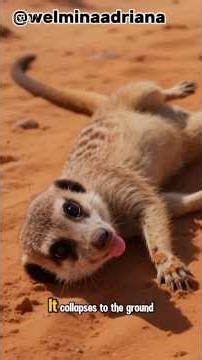 ♡​Meerkat Wins OSCAR For Faking Death! 🤣 Desert Theatrics Saves Its Life! #Shorts #MeerkatAntics