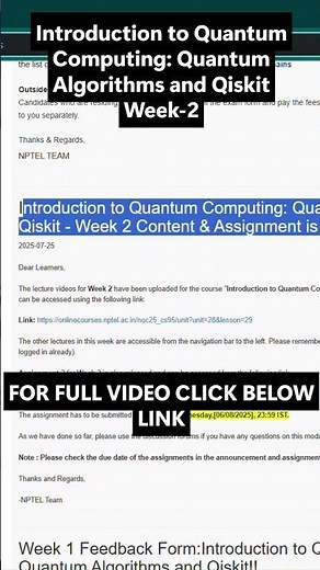NPTEL Introduction to Quantum Computing: Quantum Algorithms and Qiskit Week 2 Answers | NOC25-CS95