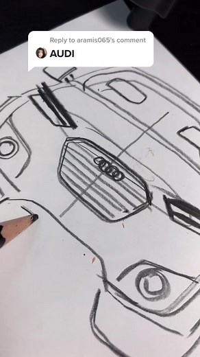How to Draw an Audi Car with Pencil | Step-by-Step Tutorial