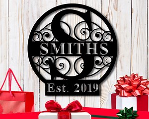 Personalized Metal Monogram Sign, Personalized Metal Sign, Personalized Metal Wall Art, Personalized Metal Signs for Home, Family Name Sign - Etsy