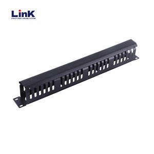 [Hot Item] 19 Inch Cable Manager Horizontal Rack Mount 24 Slot Metal Finger Duct Wire Organizer with Cover and Mounting Screws