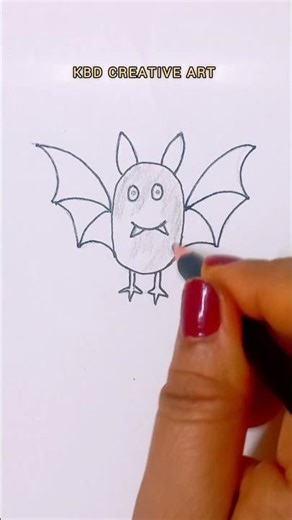 Cute Bat Drawing Tutorial #easydrawing #drawing #tutorial #kbdcreativeart #shorts #viral
