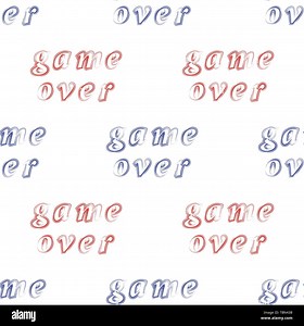 Red Blue Game Over Sign Seamless Pattern. Gaming Concept. Video Game Screen. Typography Design Poster with Lettering Stock Vector Image & Art - Alamy