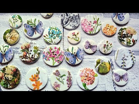 How to Decoupage Buttons - Super Easy