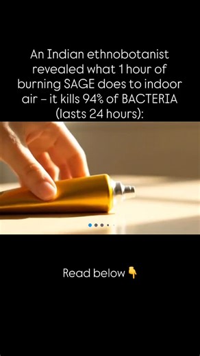 James Mindset Alchemy on Instagram: "1. In 2007, scientists ran a simple test on an ancient ritual – they burned sage in a sealed room for one hour. What happened next wasn’t spiritual. It was microbial warfare. Airborne bacteria dropped by 94%. Not just for an hour. For a full day. And in some cases – 30 days later – the most aggressive strains were still gone. No spray. No filters. Just smoke. 2. People think of sage as “vibes” or “energy clearing.” But this study showed something concrete – i