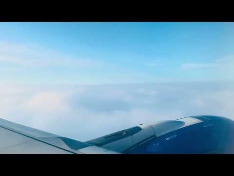 Epic Flight Takeoff! Window Seat View Above the Clouds