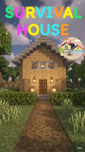 “Survival House in 1 Day!” #minecraft #survivalstory #home #craft #gaming #shorts @gamekatha-12r