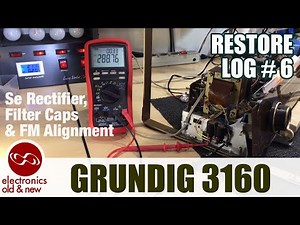 Grundig 3160 tube radio restoration, part 6. Selenium rectifier, filter caps and FM alignment.