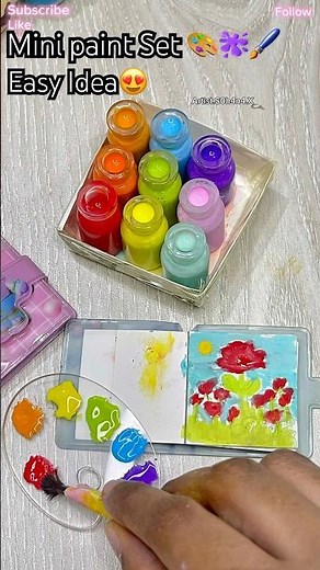 DIY Mini Color Paint Set in Tiny Glass Bottles 😍 | Viral Cute Craft Idea 🎨💖#shorts #trending
