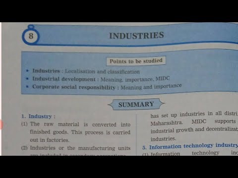 Std.8 Geography Lesson.8 Industries Digest's Answers Maharashtra Board