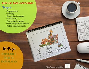 AAC Literacy Animals Book, Speech Therapy, Aided Communication, Receptive and Expressive Language, Digital Download - Etsy Australia