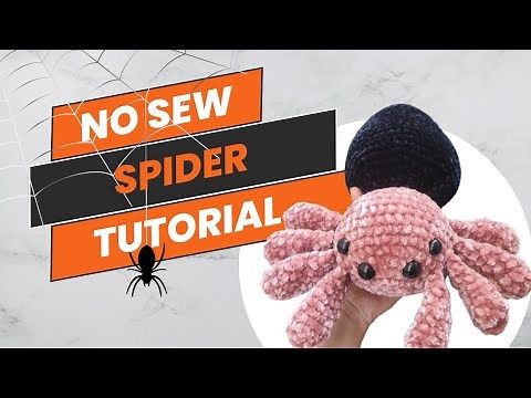 No Sew Spider Crochet Tutorial 🧶 | Easy Halloween DIY Spider Crochet for\rBeginners - (Free Pattern)