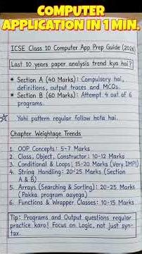 Class 10 ICSE Computer Complete Syllabus Revision 2026 | ICSE Class 10 Computer Board Exam 2026
