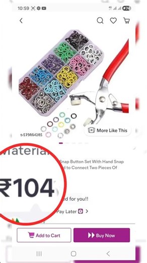 ₹-99 product, Snap Button Set With Hand Snap Fastener Plier Tool