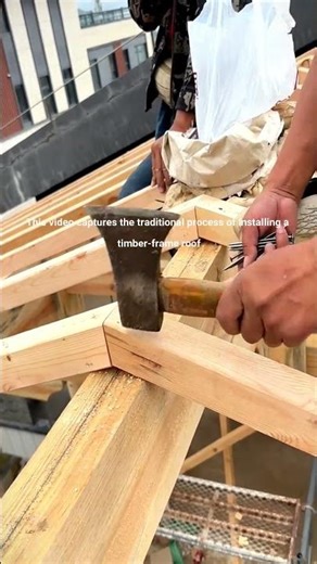 Nailing a Wooden Roof Truss 🔨🏠