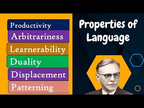 Properties of Language (displacement, arbitrariness, duality, patterning etc.)