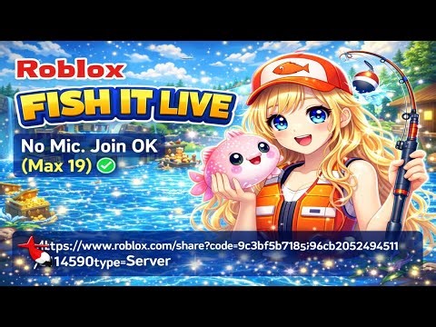 Roblox Fish It Live 🎣 | No Mic | Join OK (Max 19)