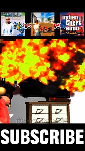 RPG vs TV Challenge 🤯 Indian Bikes Driving 3D Vs Indian Theft Auto Simulator Vs Gtiv💥 #ibd3d #shorts