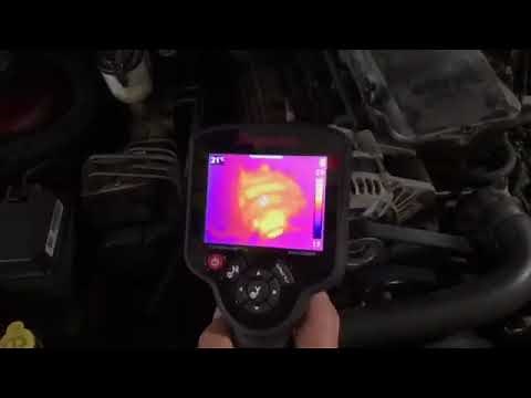 Using a thermal imaging camera to diagnose a parasitic power drain on a commodore.