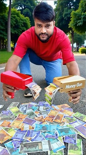 Natun 2Ta Money Gun Machine Unboxing With Real Cash😲