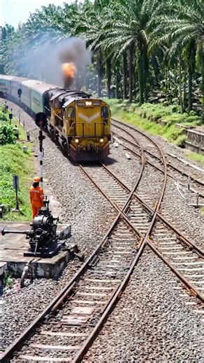 Railway Worker Operating Manual Track Switch #train #railway #wesel