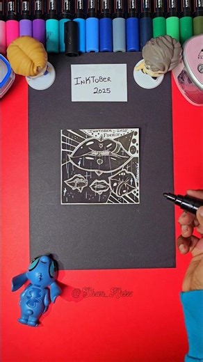 Drawing Day 6 of Inktober ✨️"PIERCE "✨️ || Inktober 2025 #shorts #drawing #inktober