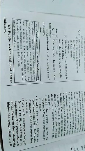 class 8 geography chapter 4(Industries) question and answer