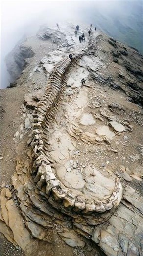 Giant Fossilized Tail Found Winding Across Mountain Ridge