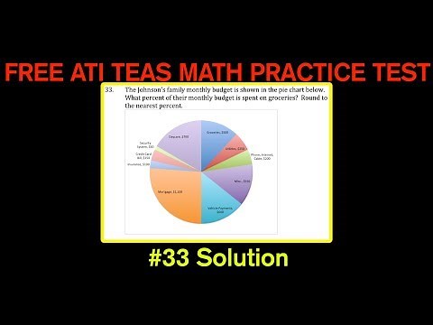 ATI TEAS MATH Number 33 Solution - FREE Math Practice Test - Pie Charts and Percents