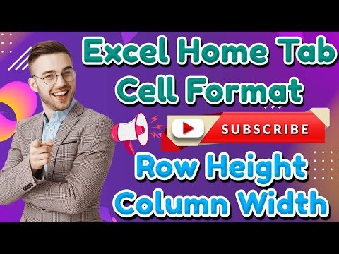 Excel Home Tab Cell Format ll Row Height , AutoFit Row Height ll Column Width , AutoFit Column Width
