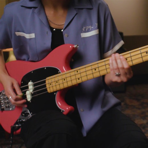 The American Professional Classic Mustang Bass® in Faded Fiesta Red features the bigger, sweeter tone of tone of a Coastline™ ‘70 Mustang Bass split-coil pickup. The comfortable modern “C”-shaped neck with satin finish and Fender “lollipop” tuners provide modern playability with classic looks and precise tuning. Professional-grade and built to deliver night after night in custom-faded vintage Fender colors. Learn more at fender.com. | Fender