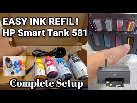Hp smart tank 581 installation | Complete setup hp smart tank 581 printer | hp smart printer setup
