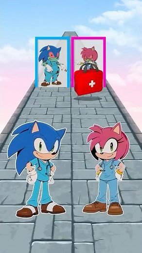 Perfect Doctor Zombie Run: Sonic vs. Amy Rose Day 96 Challenge! #SonicTheHedgehog #Sonic #Shorts