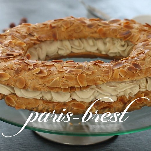 442K views · 7.5K reactions | Paris Brest has an incredible texture, a crispy shell of choux pastry, filled with an hazelnut and almond praline paste mousseline cream and topped with crunchy toasted almonds, hard not to fall in love with this. Full recipe: https://bit.ly/2vWU6rh | Home Cooking Adventure | Facebook