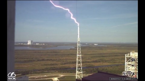 Amazing High Speed Camera Footage Captured Lightning Strikes At NASA Launch Complex 39B
