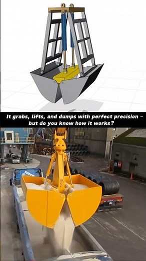 How This Clamshell Bucket Works – Explained in Seconds! #engineering