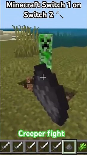Minecraft Switch 1 on Switch 2 fighting a Creeper #minecraft #nintendoswitch #gaming
