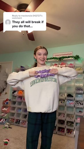 Replying to @mackenzie.042727 we don’t break all of our scrunchies believe it or not #breakingscrunchies #scrunchielover #shopping #teenentrepreneur #scrunchies #qualitycontrol