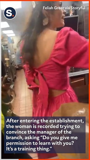 Shocking moment as a woman was recorded climbing through a drive-through window at a McDonald’s, after it had stopped taking orders--demanding to know 'who's the manager on duty?' | storyful